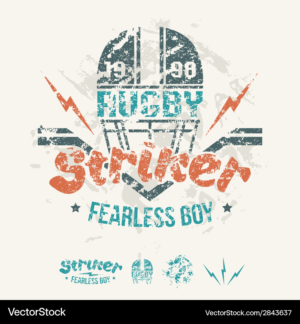 College team rugby retro emblem Royalty Free Vector Image