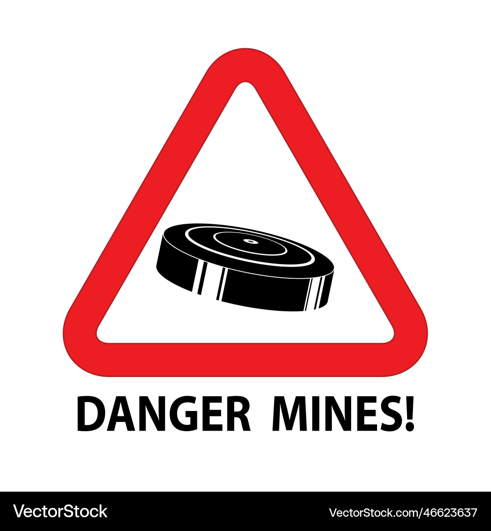 Danger mines sign land mines icon Royalty Free Vector Image