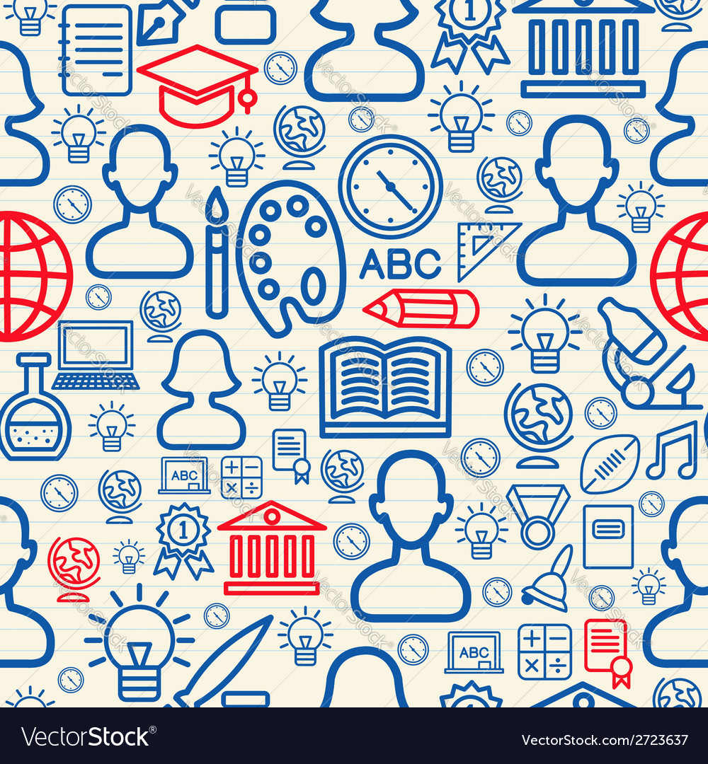 Education seamless pattern Royalty Free Vector Image