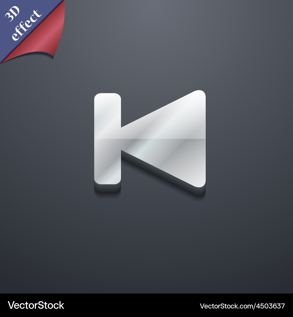 Fast backward icon symbol 3d style trendy modern Vector Image