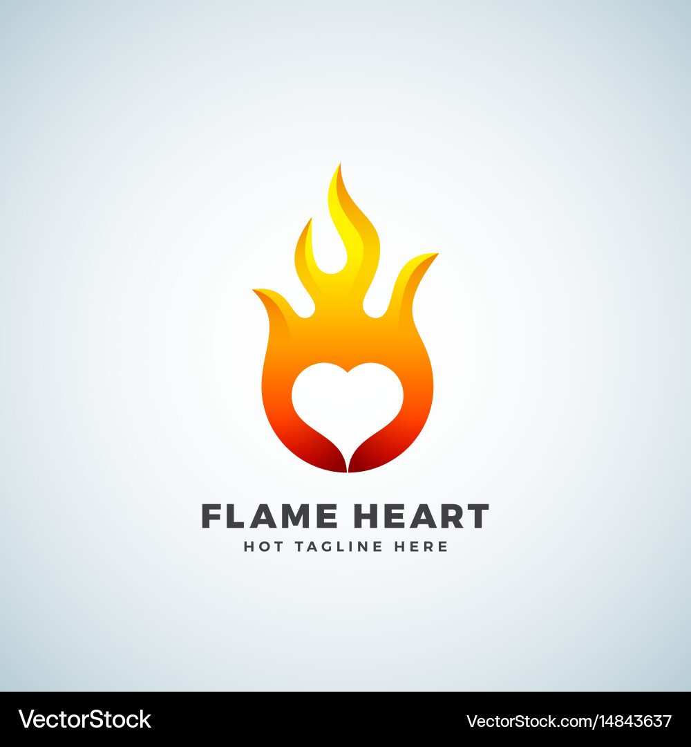 Flame heart abstract sign symbol or logo Vector Image