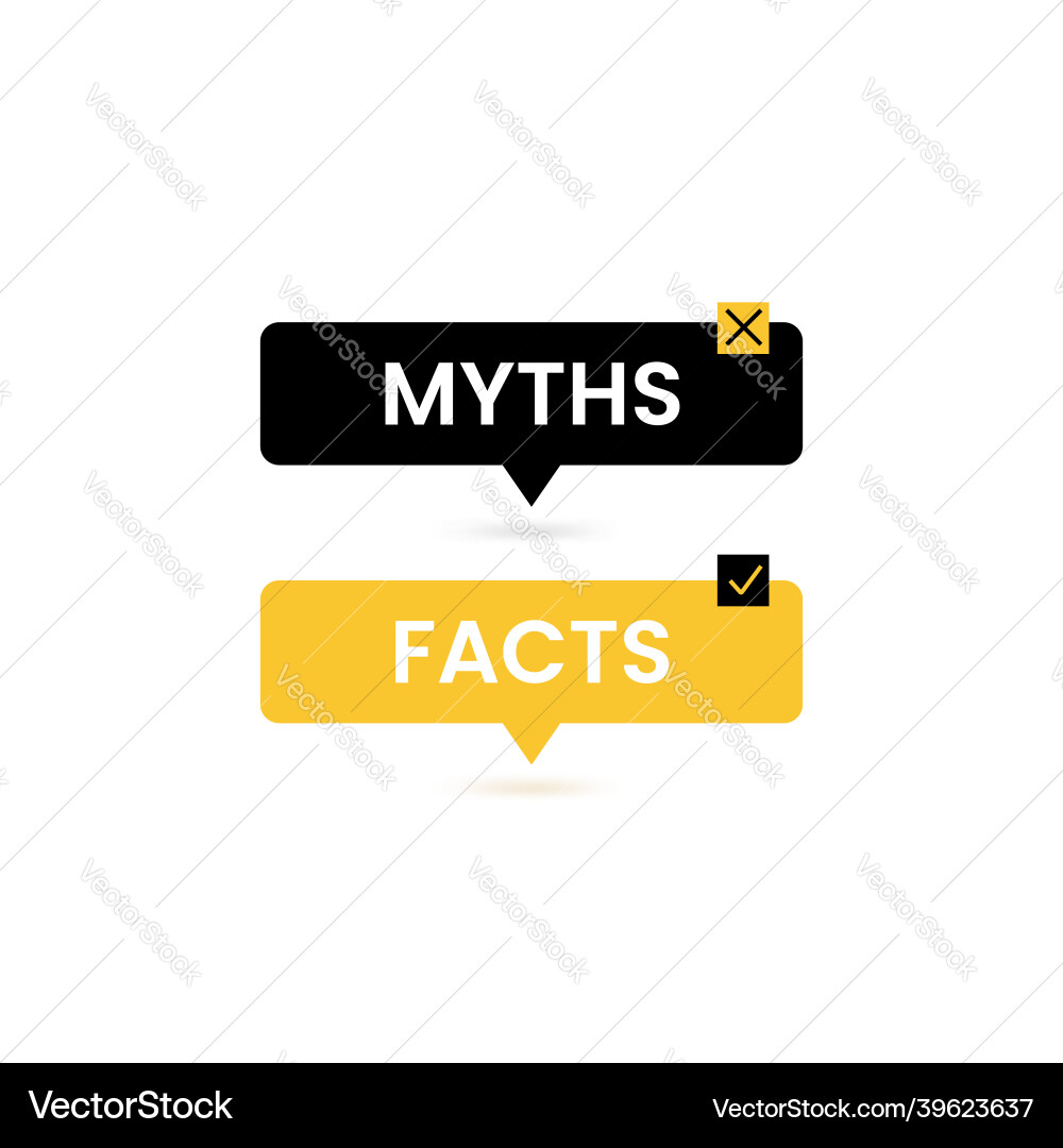 Infographic with myths or facts for concept Vector Image
