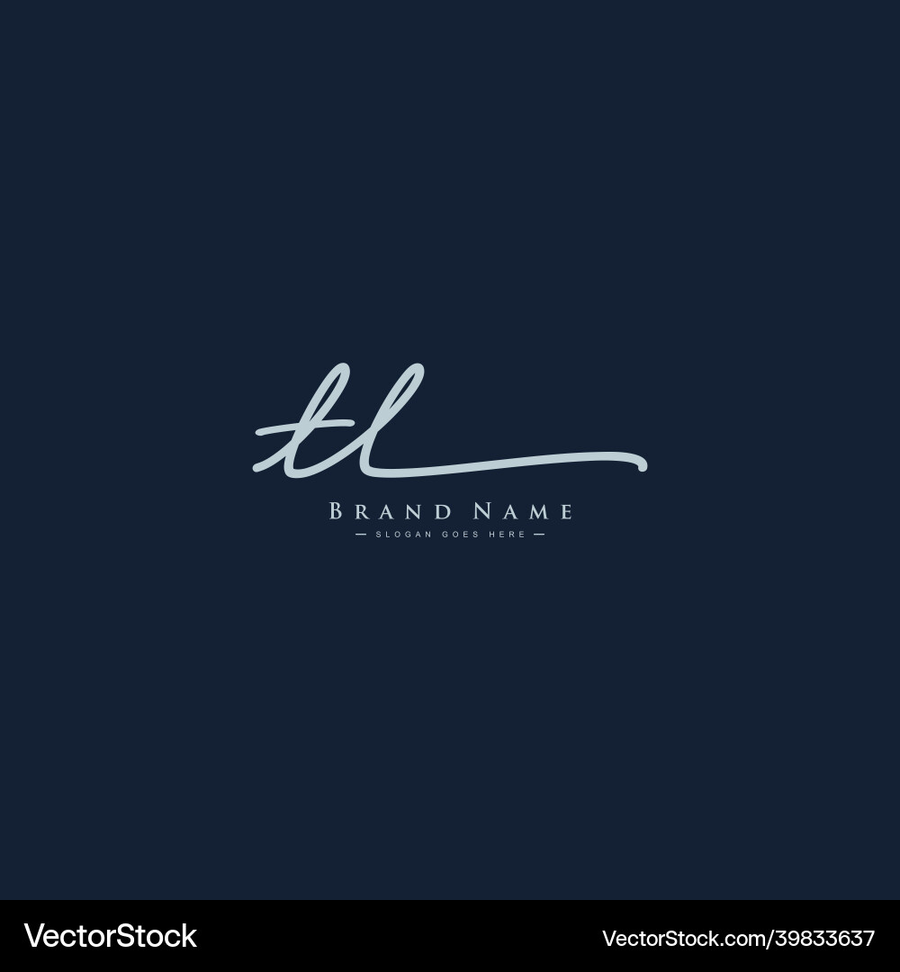 Initial letter tl logo hand drawn signature Vector Image