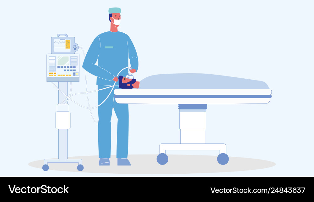 Man in reanimation cartoon Royalty Free Vector Image