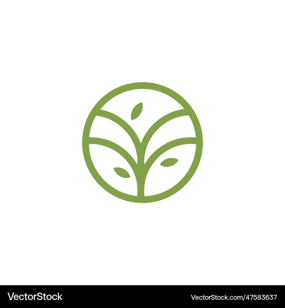 Nature logo with modern simple line art style Vector Image