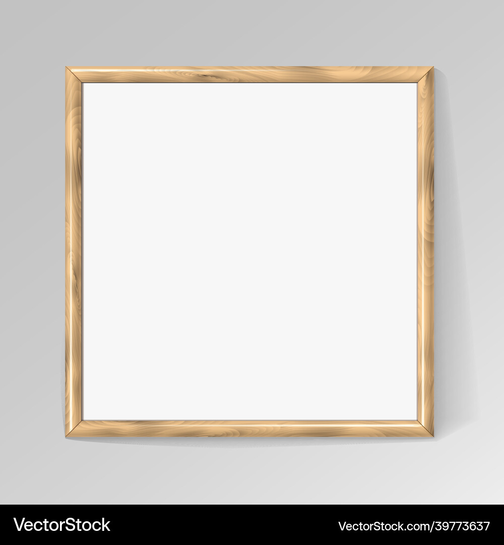 Realistic square wooden frame for paintings Vector Image
