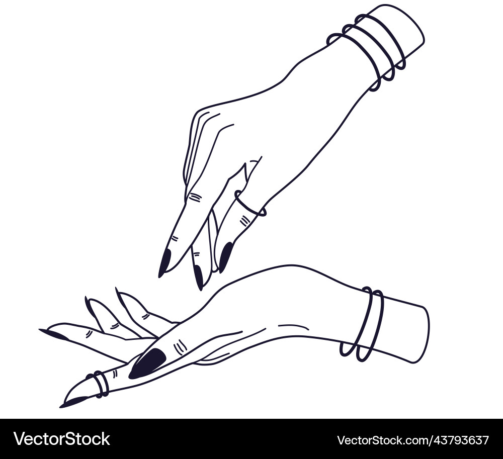 Womens hands female hands with various gestures Vector Image