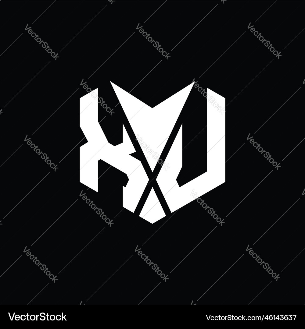 Xu logo monogram abstract hexagon images design Vector Image