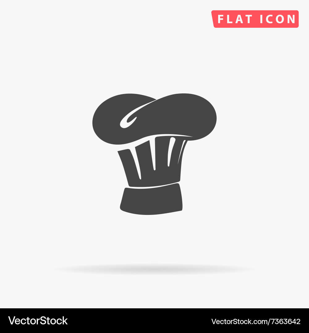 Chef cap simple flat icon Royalty Free Vector Image