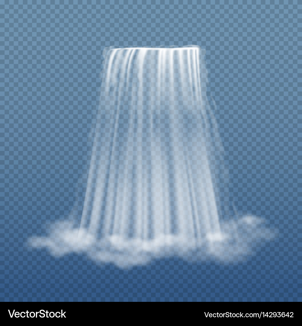Clear water stream of waterfall isolated Vector Image