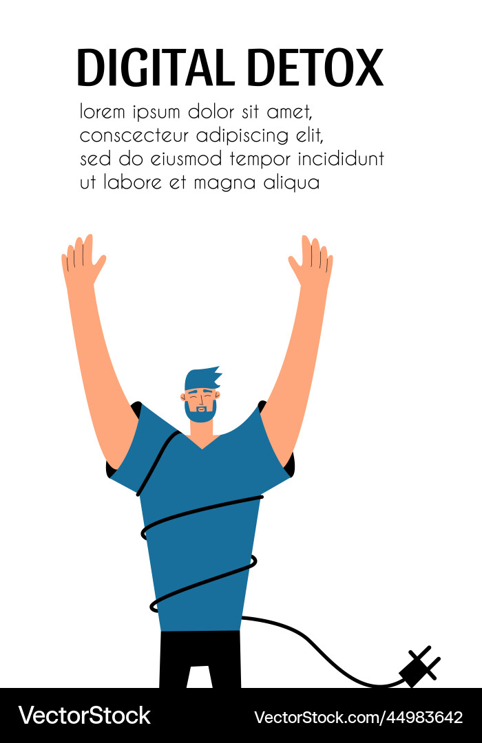 Concept of digital detox in flat Royalty Free Vector Image