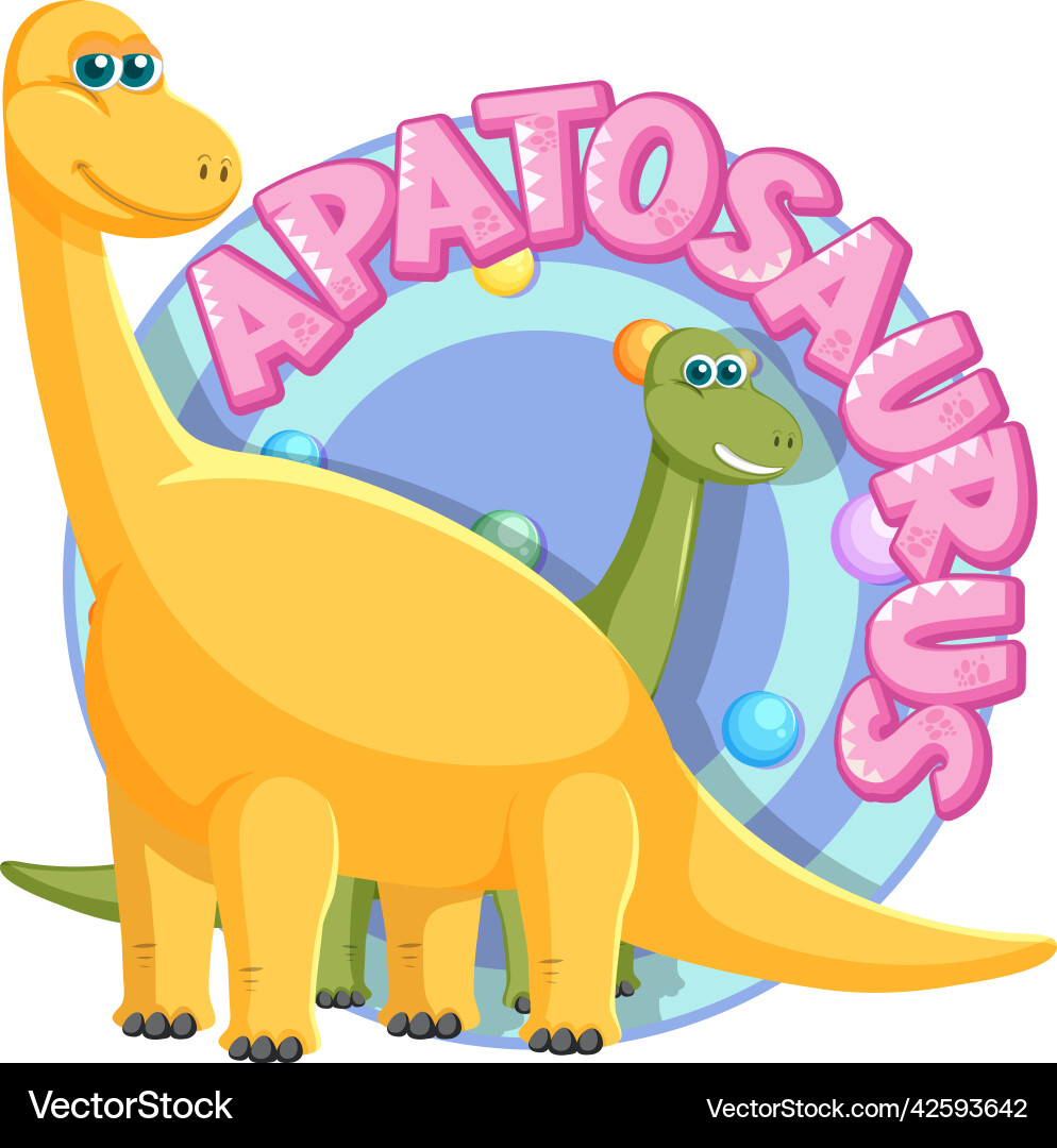 Cute apatosaurus dinosaur cartoon Royalty Free Vector Image