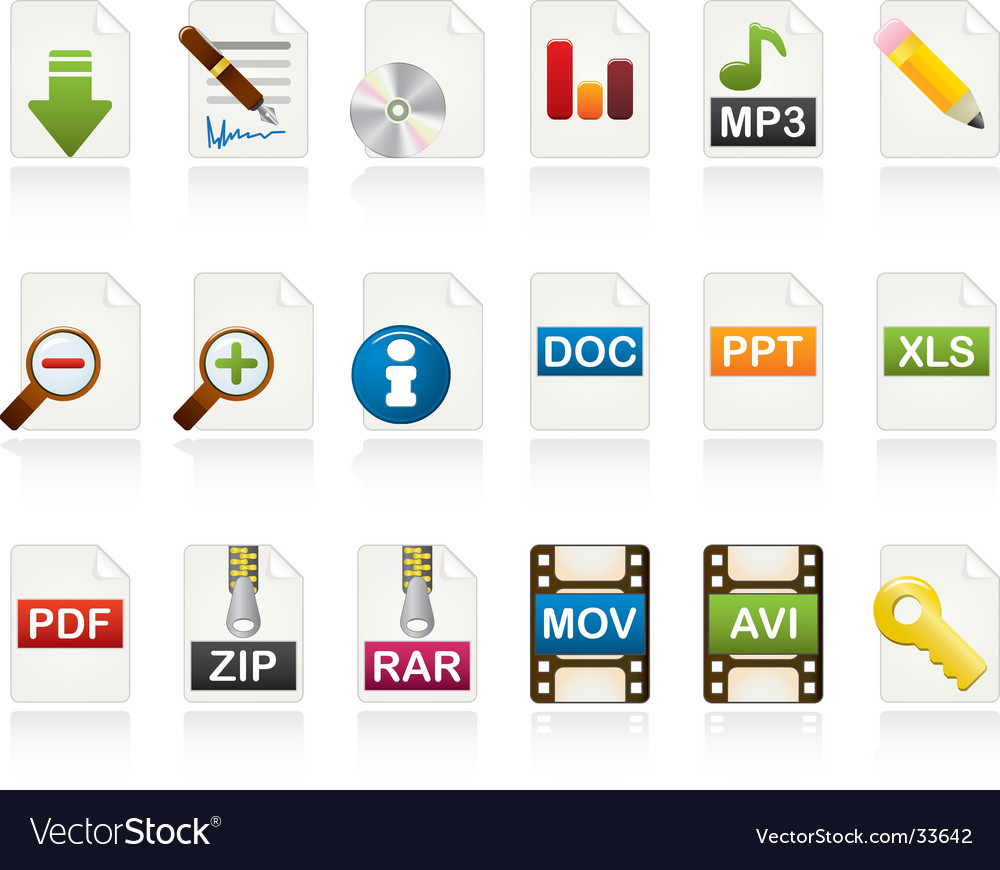 Document icons Royalty Free Vector Image - VectorStock