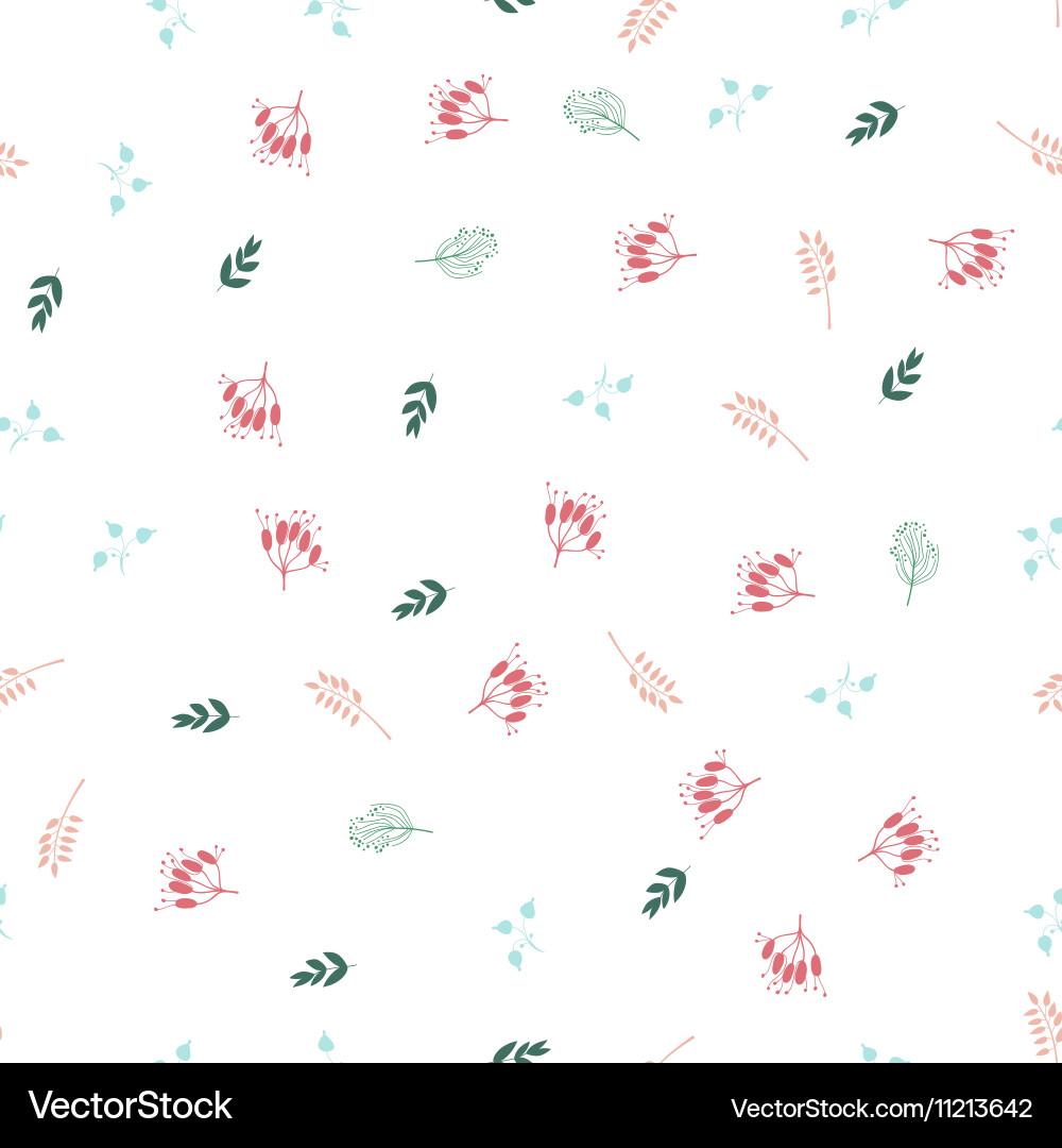 Floral seamless pattern with flowers and leaves Vector Image