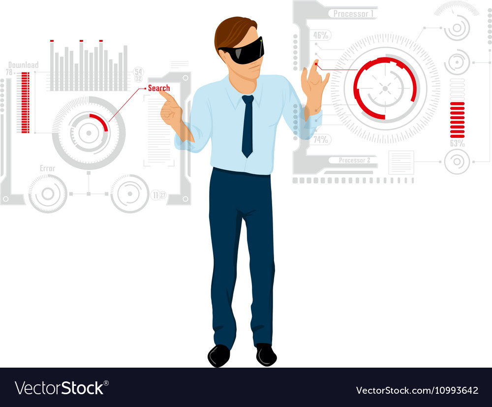 Future interfaces for work Royalty Free Vector Image
