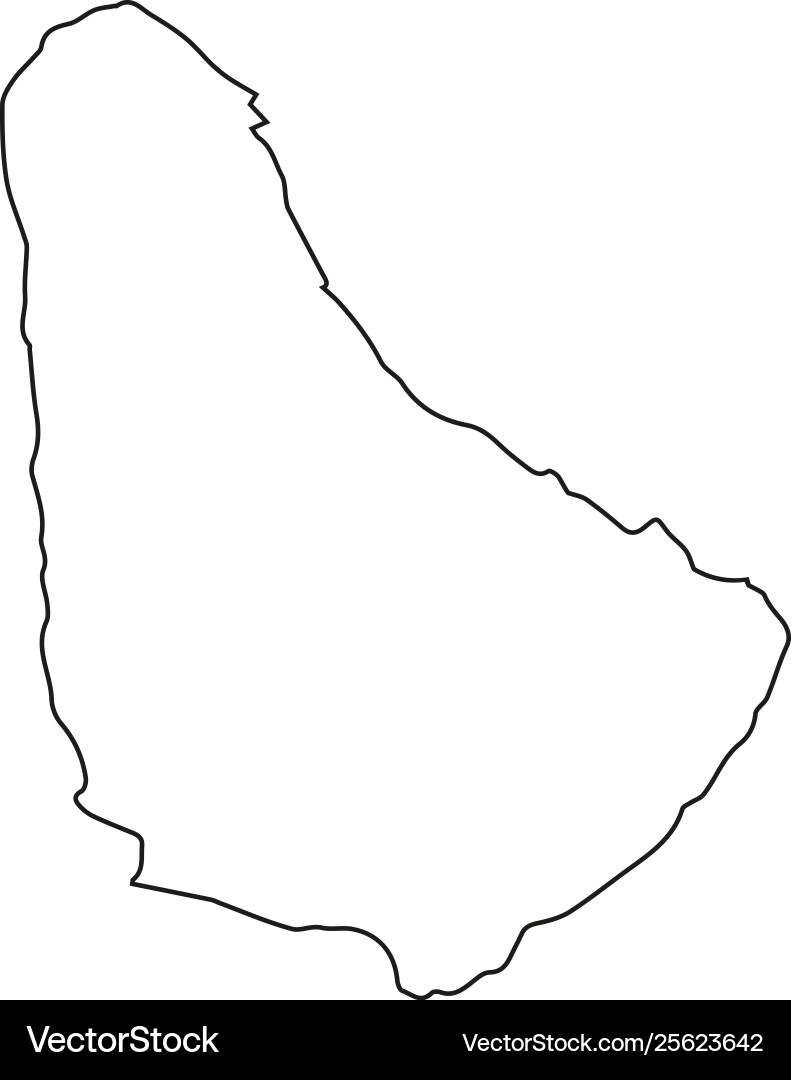 High detailed map with contour barbados Royalty Free Vector