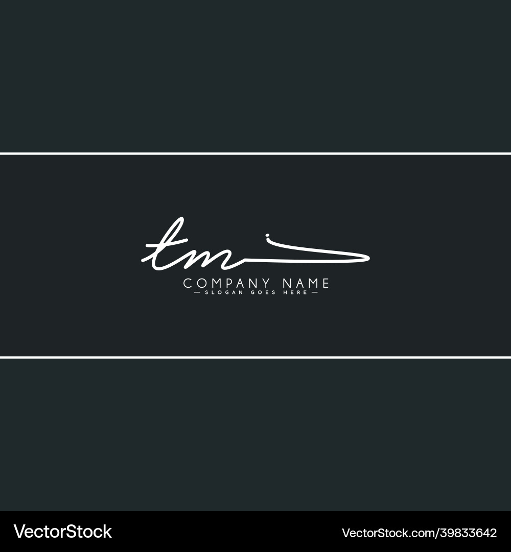 Initial letter tm logo handwritten signature Vector Image