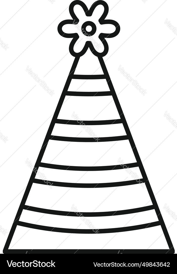 Line party hat icon outline festive Royalty Free Vector
