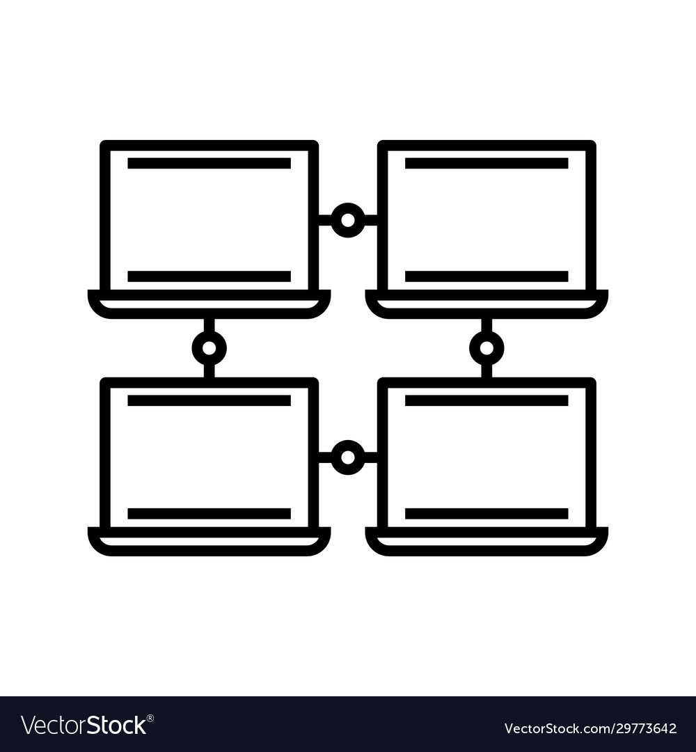 Network computers line icon concept sign Vector Image