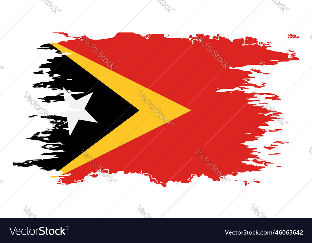 Timor-leste flag grunge brush color image Vector Image