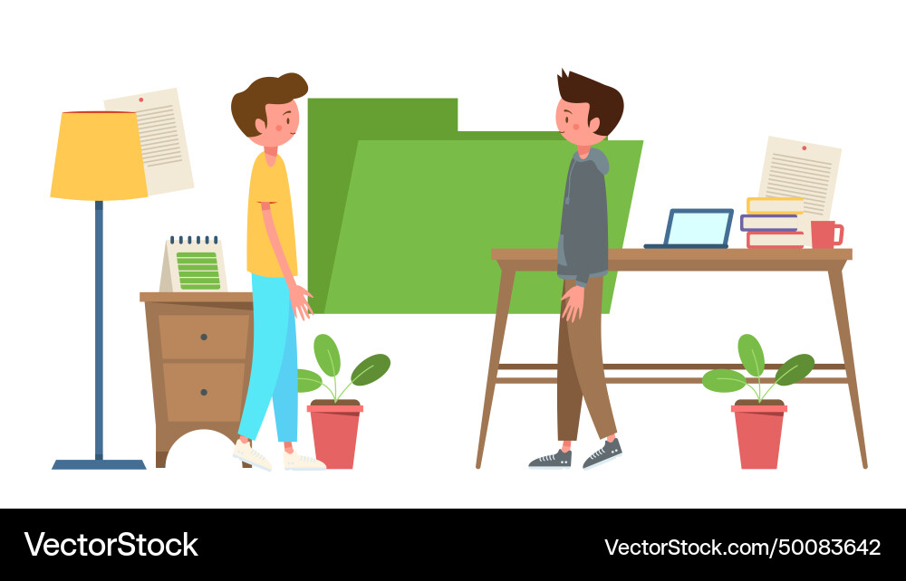 Two people are talking about business Royalty Free Vector