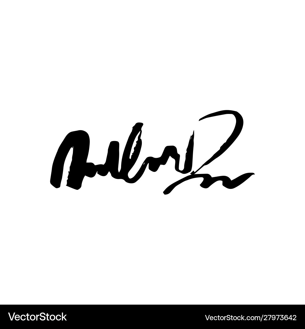 Unreadable handwriting font signature text Vector Image