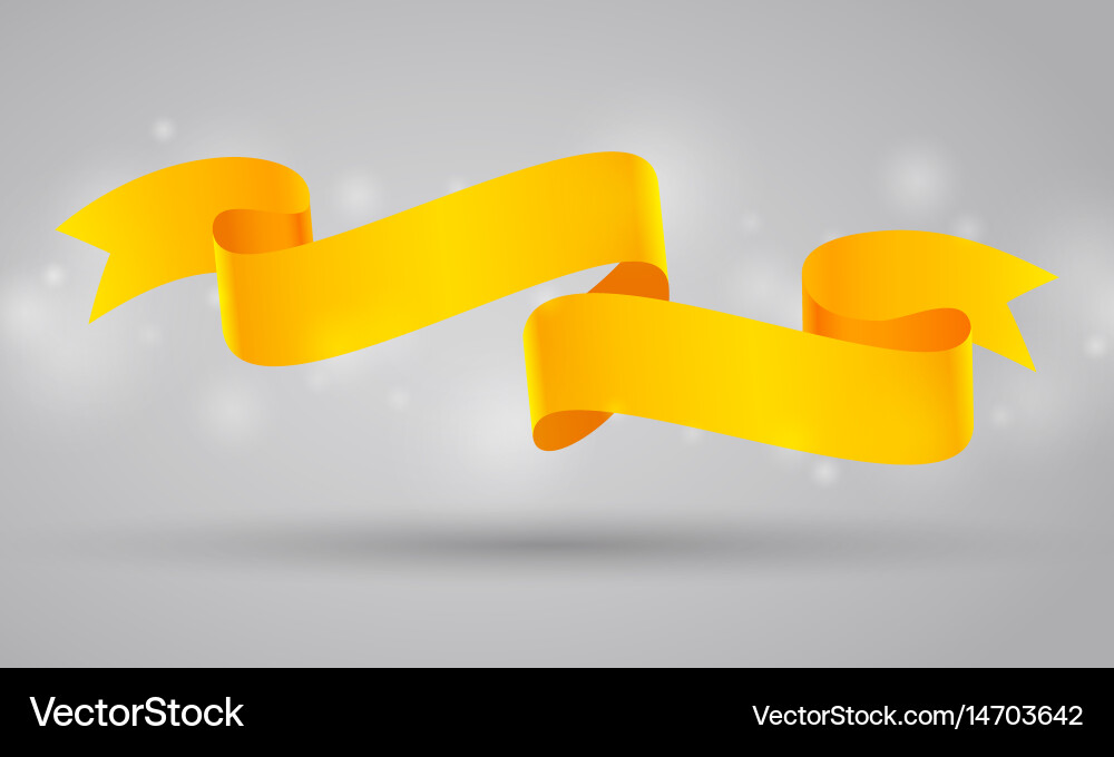 Yellow curved ribbon or banner Royalty Free Vector Image