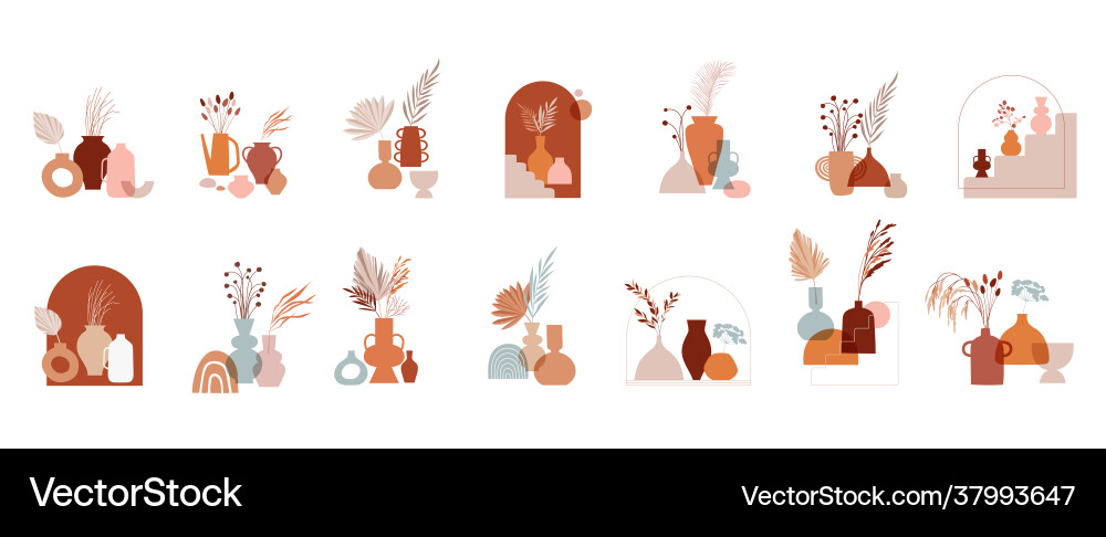 Abstract bohemian art aesthetic design Royalty Free Vector