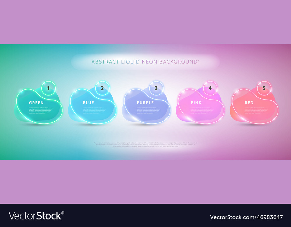 Abstract liquid blobs with glowing neon set Vector Image