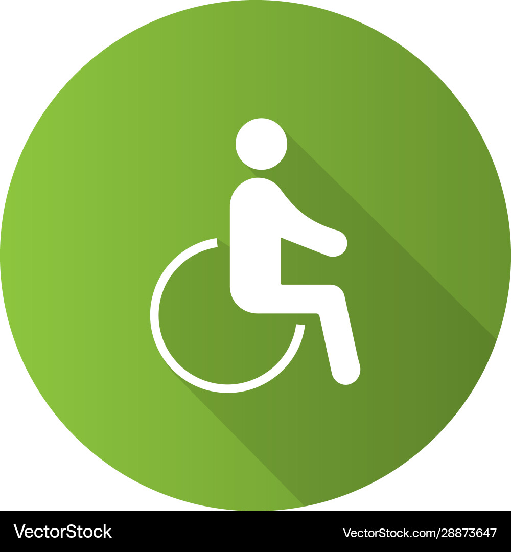 Accessible flat design long shadow glyph icon Vector Image
