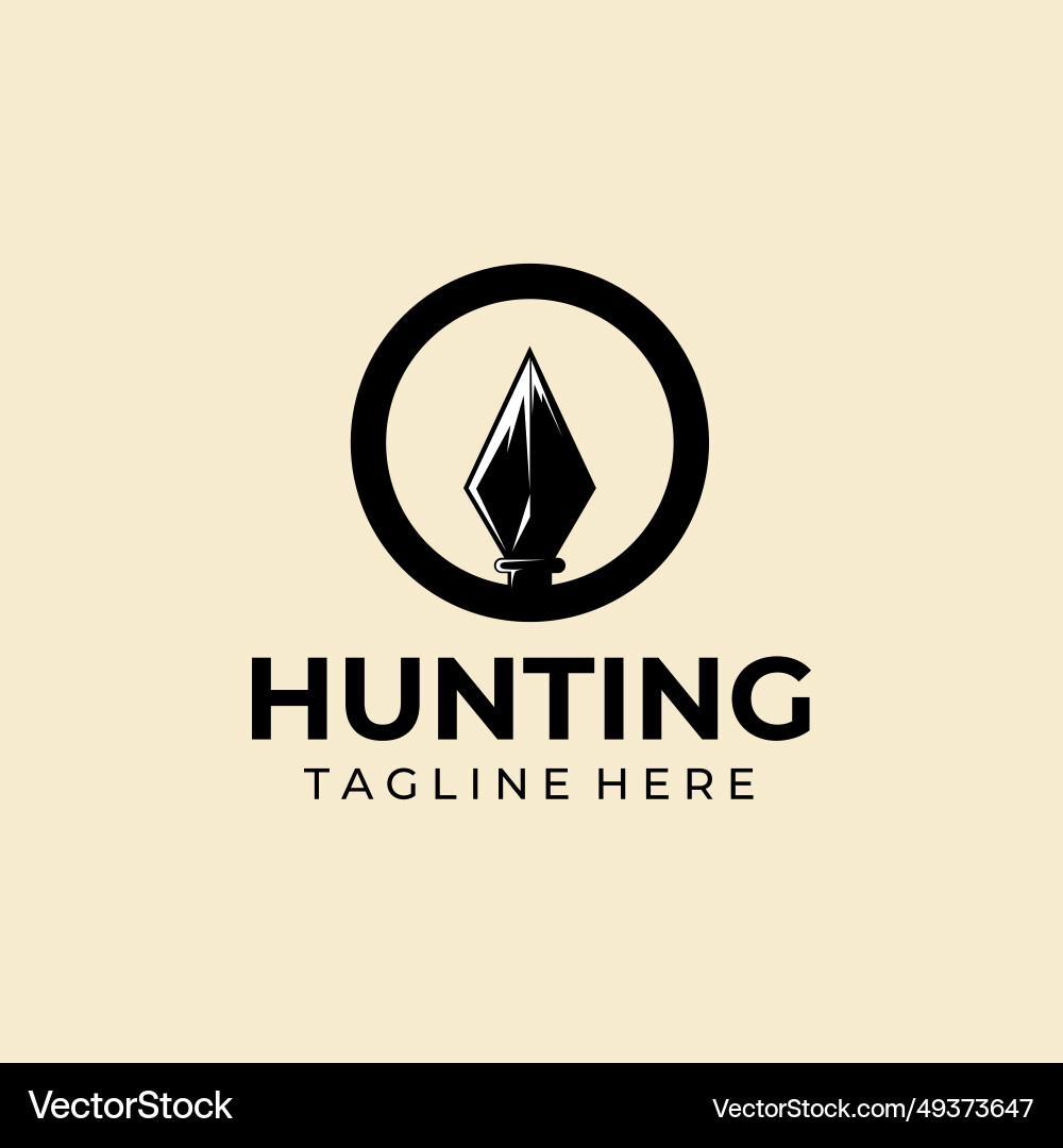 Arrowhead hunter vintage badge logo icon design Vector Image