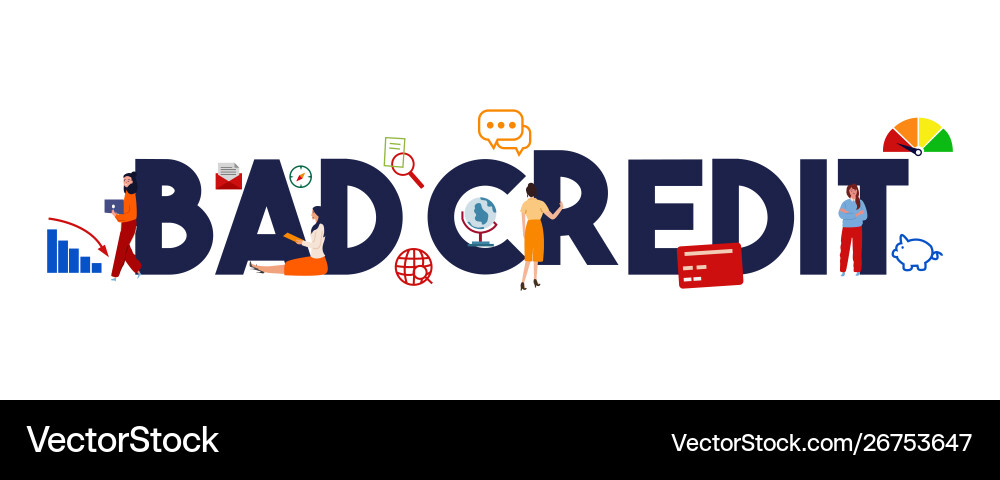 Bad credit concept consumer financial Royalty Free Vector