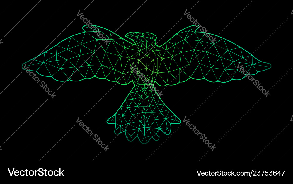 Beautiful low poly art with bird silhouette Vector Image