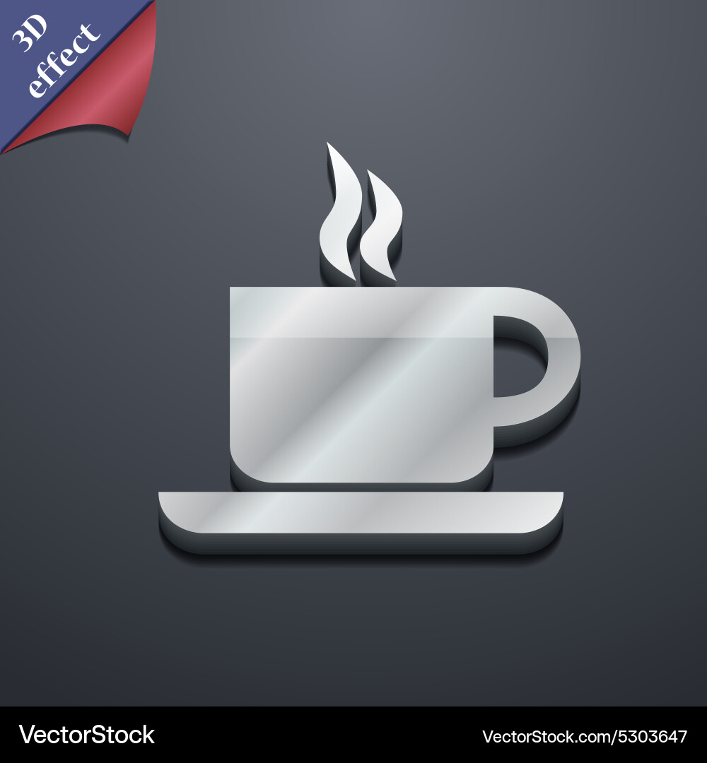 Coffee icon symbol 3d style trendy modern design Vector Image