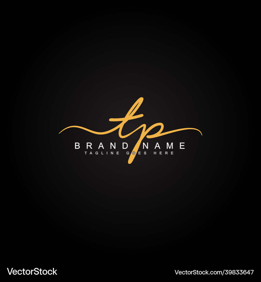 Initial letter tp logo handwritten signature logo Vector Image