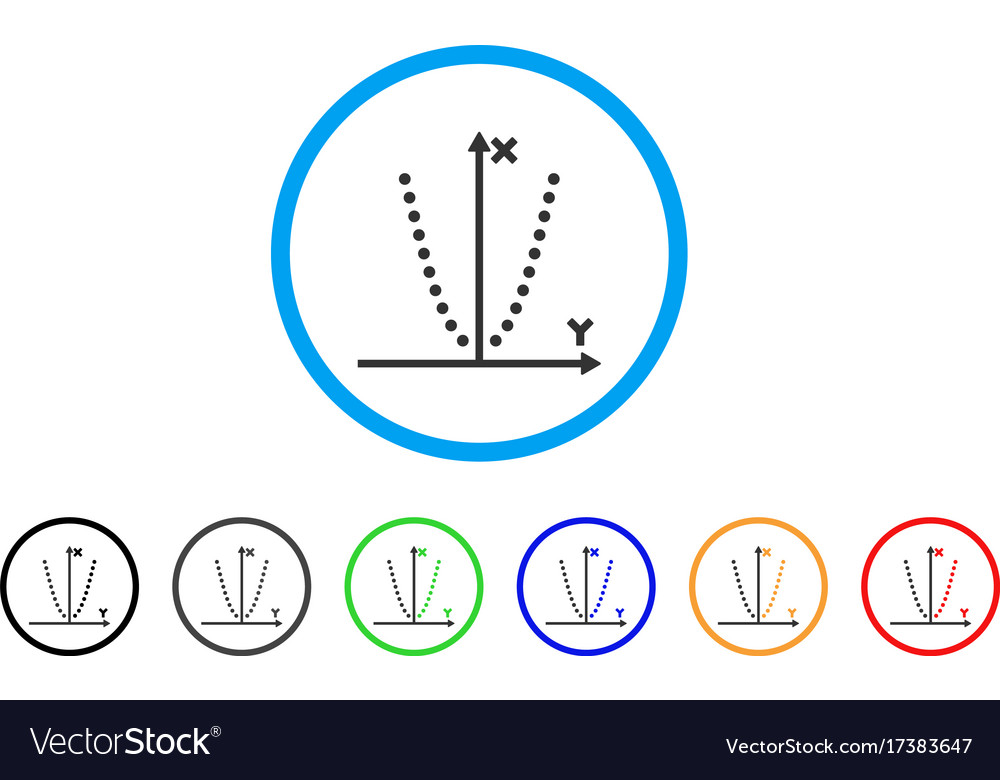 Parabole plot rounded icon Royalty Free Vector Image