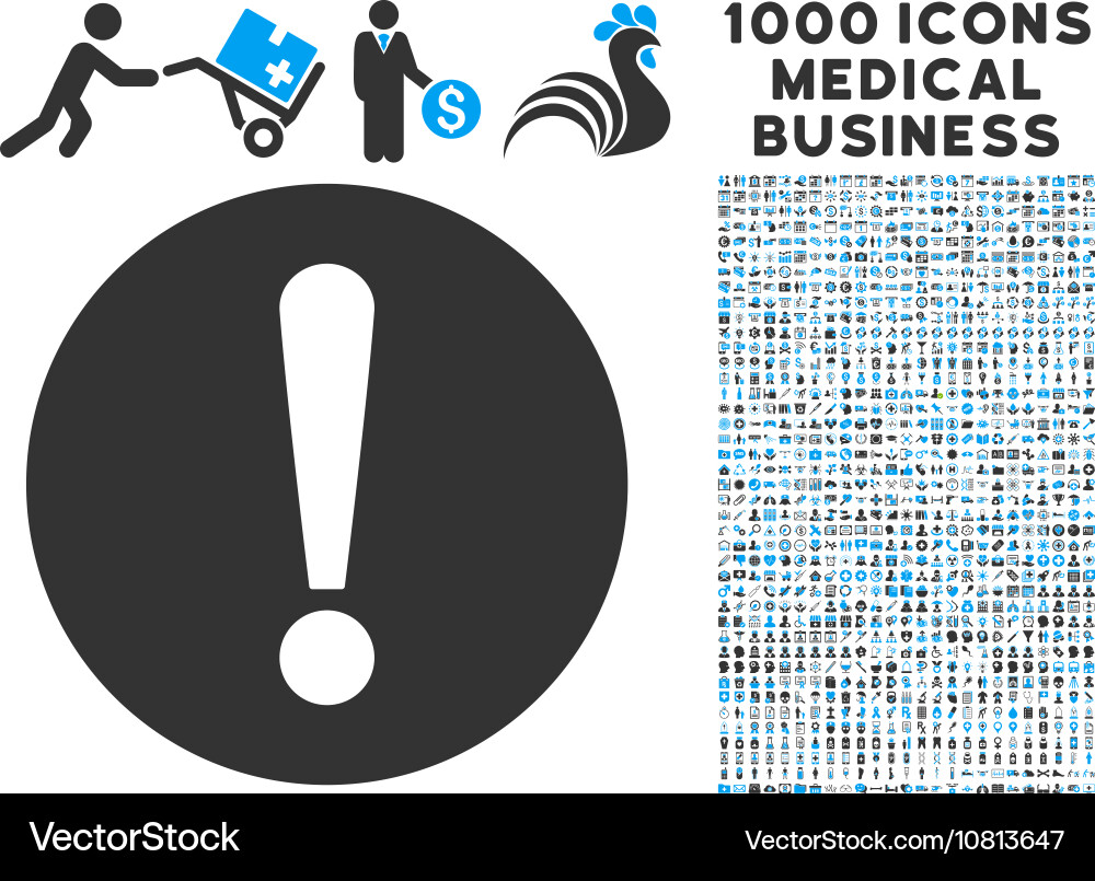 Problem icon with 1000 medical business symbols Vector Image