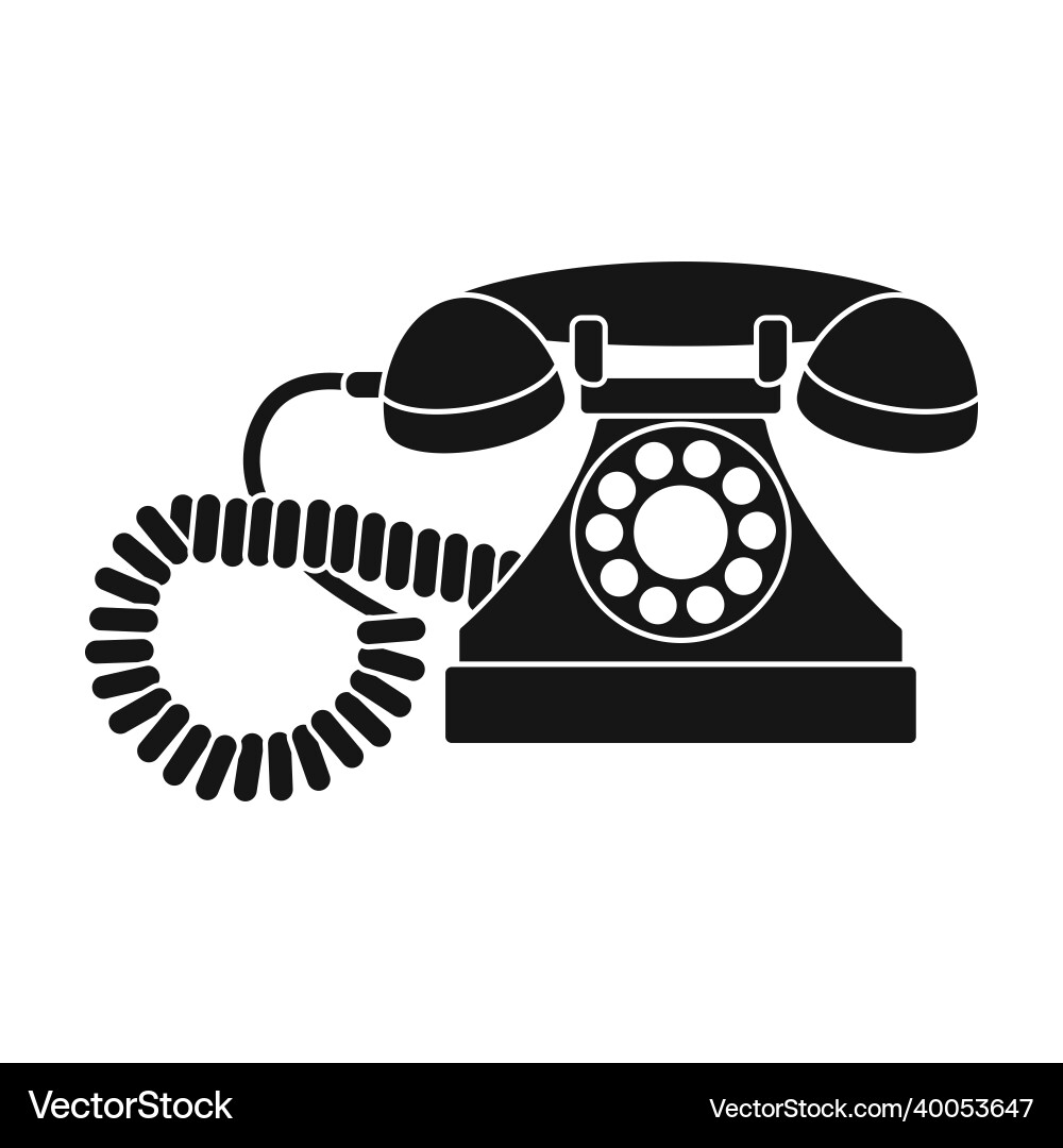Retro phone iconblack icon isolated Royalty Free Vector