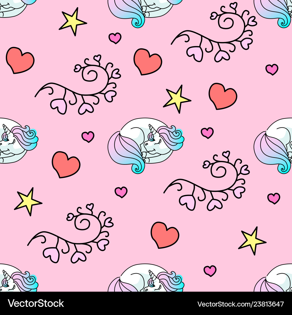 Unicorn seamless pattern Royalty Free Vector Image