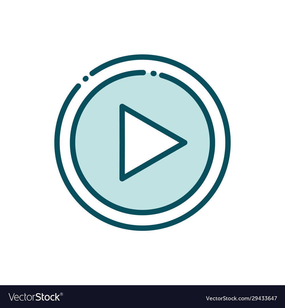 Video player button social media line and fill Vector Image Video player button social media line and fill Vector Image