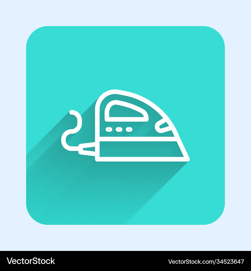 White line electric iron icon isolated with long Vector Image