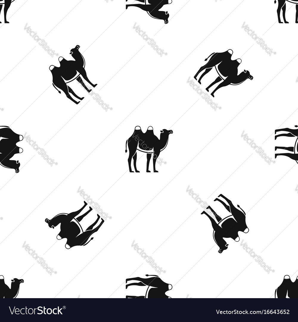 Camel pattern seamless black Royalty Free Vector Image