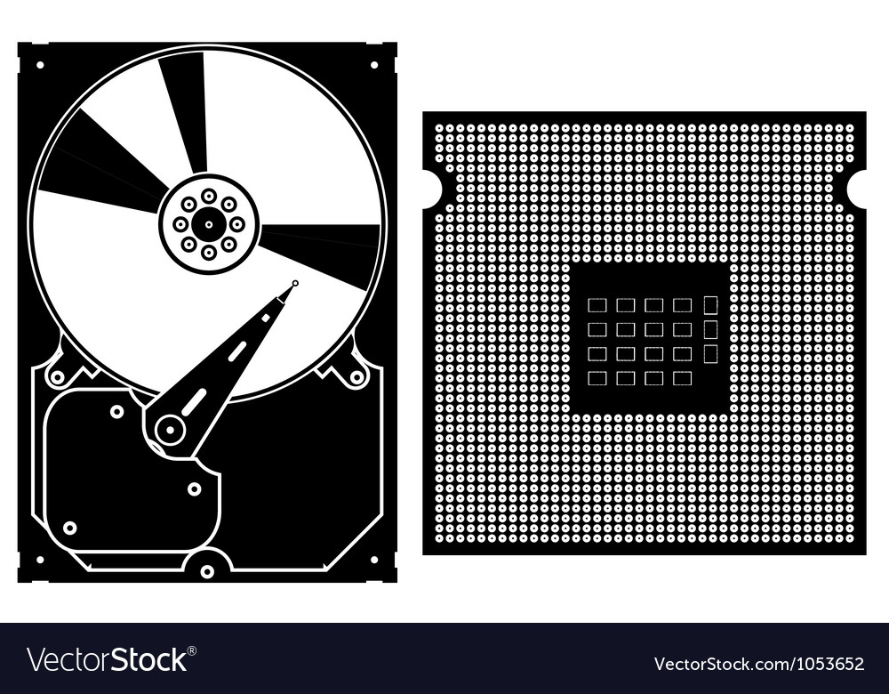 Collection icons computer hardware Royalty Free Vector Image