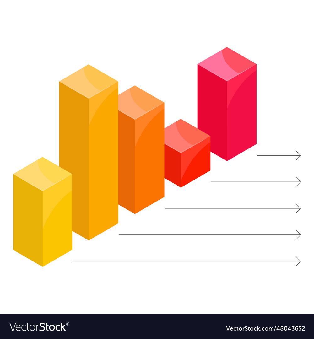 Column chart with arrows Royalty Free Vector Image