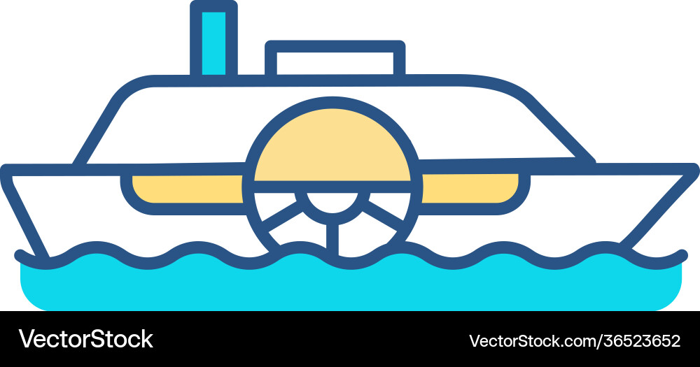 Cruise ship rgb color icon Royalty Free Vector Image