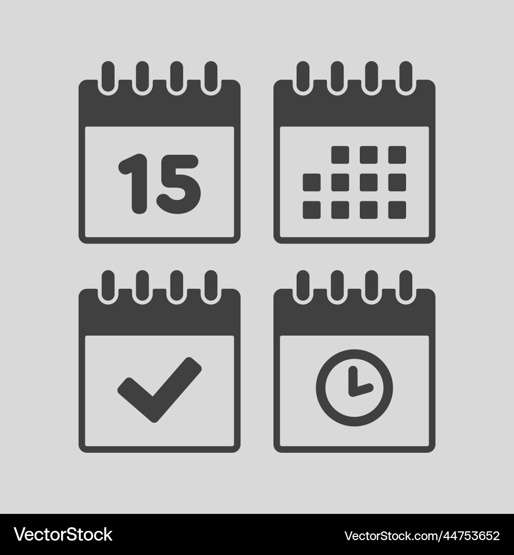 Icon calendar number 15 agenda app timer done Vector Image