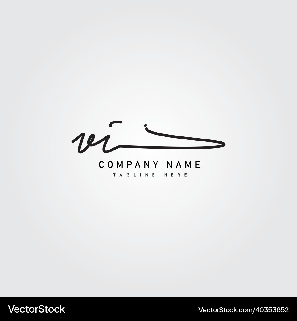 Initial letter vi logo - handwritten signature Vector Image