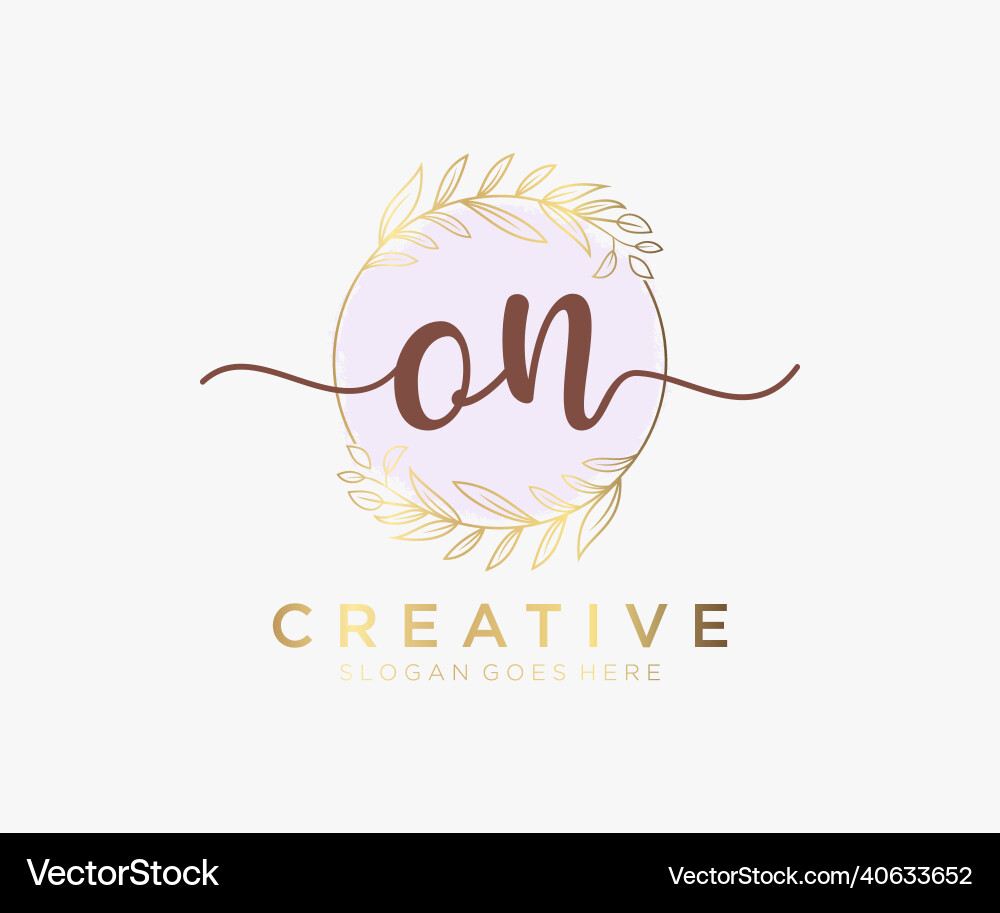 Initial on feminine logo usable for nature salon Vector Image