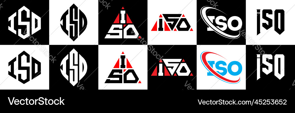 Iso letter logo design in six style polygon Vector Image