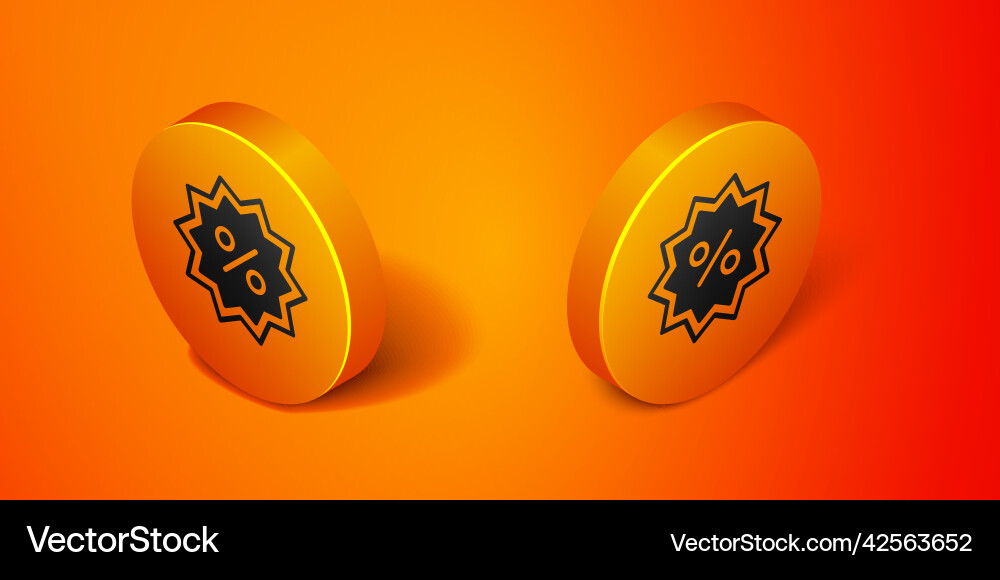 Isometric discount percent tag icon isolated Vector Image